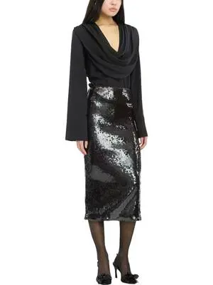 ROTATE BY BIRGER CHRISTENSEN Sequined Pencil Skirt - Brown