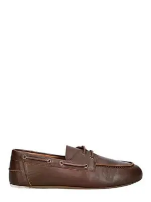 JONAK PARIS Lalie Lace-up Leather Loafers - Brown