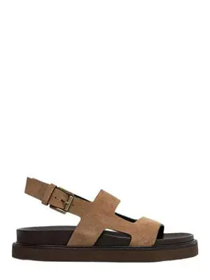 JONAK PARIS Suede Buckle-fastening Slingback Sandals - Neutrals