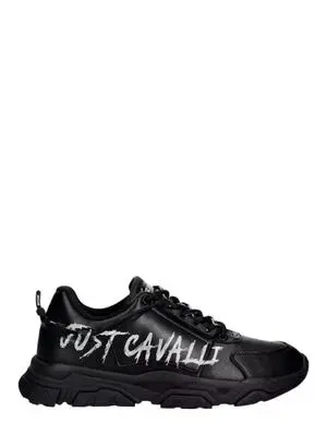 Just Cavalli Logo Print Chunky Sole Sneakers - Black