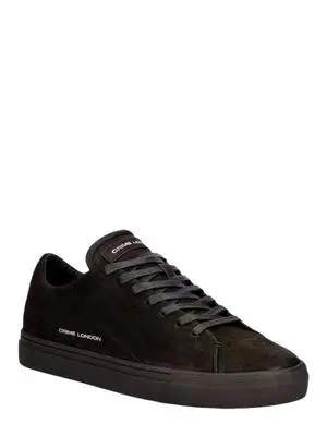 CRIME LONDON Suede Logo Print Sneakers - Brown