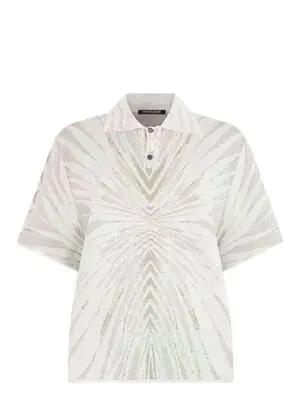 Roberto Cavalli Ray-print Polo Shirt - Neutrals