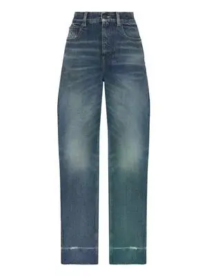 Chloé Cotton Frayed Hem Jeans - Blue