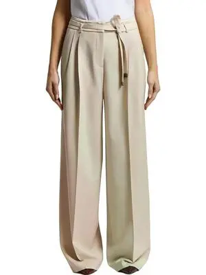 Peserico Pleated Wide-leg Trousers - Neutrals