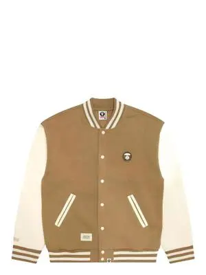 AAPE BY *A BATHING APE Moonface Varsity Jacket - Neutrals