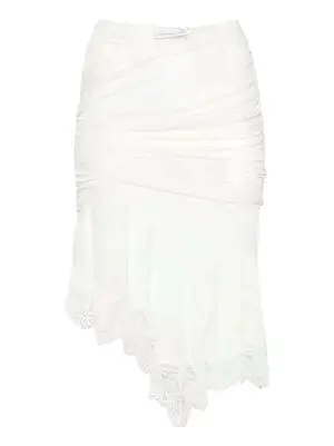 Christopher Esber Lace-trim Gathered Mini Skirt - White