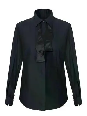 Elisabetta Franchi Cotton Shirt With Bow Detail - Black