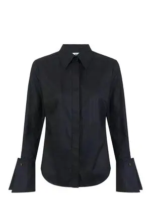 Elisabetta Franchi Striped Shirt With Oversized Cuffs - Black