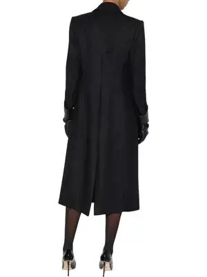 Elisabetta Franchi Double Layer Crêpe Coat - Black