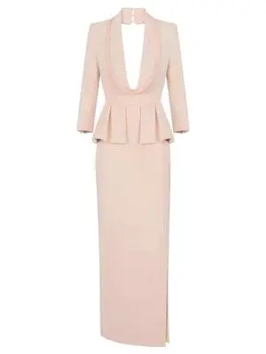 Elisabetta Franchi Red Carpet Dress In Crêpe And Satin - Pink