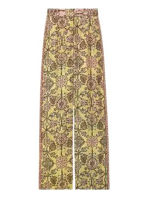 Ba&sh Paisley Wide-leg Trousers - Yellow