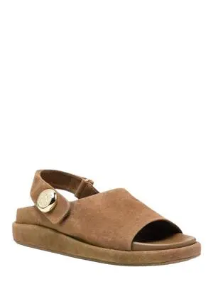 SERGIO MORETTI FIRENZE Buckled Slingback Sandals - Brown
