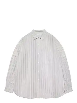 Nanamica Stripe-print Regular-collar Shirt - Neutrals