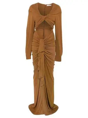 Christopher Esber Draped Maxi Dress - Brown