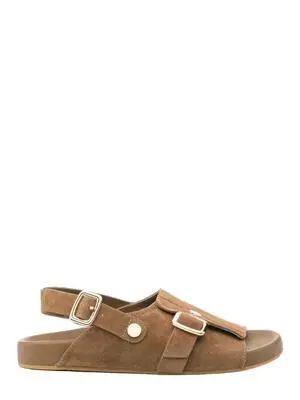 SERGIO MORETTI FIRENZE Buckle-fastening Slingback Sandals - Brown