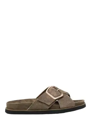 SERGIO MORETTI FIRENZE Crossover Buckle Sandals - Green