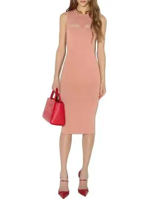 Elisabetta Franchi Sleeveless Knit Dress With Cut-out Detail - Pink