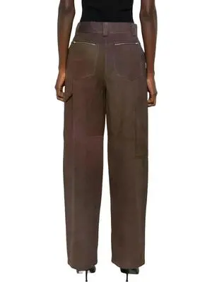 IRO PARIS Suede Panelled Wide Leg Trousers - Brown