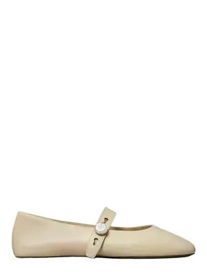 Tory Burch Romy Mary Jane Ballet Flats - Neutrals
