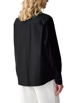 Karl Lagerfeld Embroidered Logo Button-up Shirt - Black