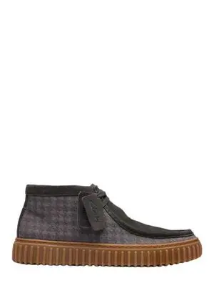 Clarks Torhill Hi Houndstooth Suede Lace-up Boots - Grey