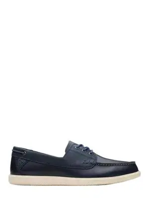Clarks Bratton Leather Boat Shoes - Blue