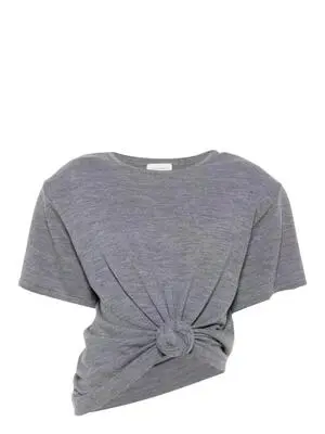 Magda Butrym Magda Butrym Knotted Cropped T-Shirt Grey