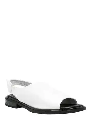 SERGIO MORETTI FIRENZE Leather Touch-strap Flat Sandals - White