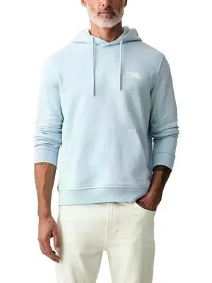 Karl Lagerfeld Logo Print Drawstring Hoodie - Blue