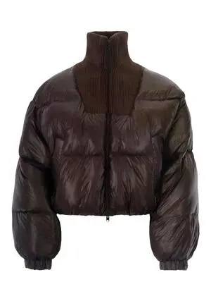 DIESEL® Ribbed-knit Padded Jacket - Brown