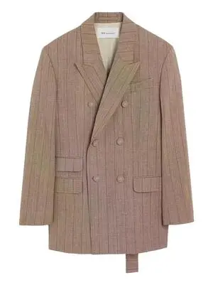 AMI Double-breasted Striped Wool Blazer