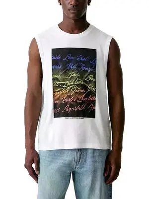 Karl Lagerfeld Graphic Print Vest - White