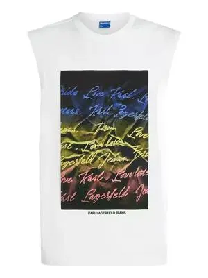 Karl Lagerfeld Graphic Print Vest - White