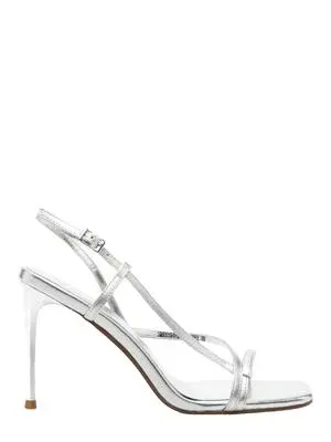 SERGIO MORETTI FIRENZE Metallic-effect Strappy Sandals - Silver
