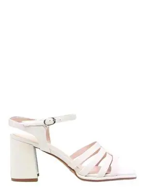 SERGIO MORETTI FIRENZE Cage-strap Block-heel Sandals - Neutrals