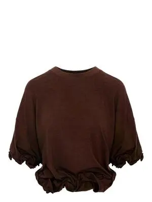 SEEN USERS Name Twombly Bloom Ruffled T-shirt - Brown