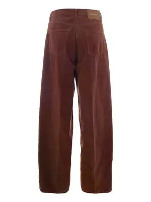 HAIKURE Corduroy Straight-leg Trousers - Brown