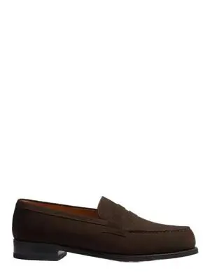 J.M. WESTON 180 Suede Loafers - Brown