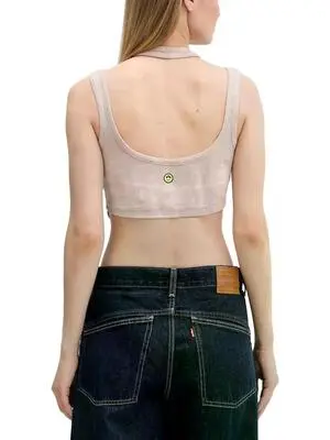 BARROW Ribbed Knit Cut-out Top - Neutrals