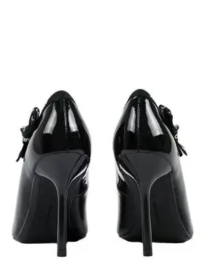 Karl Lagerfeld Patent Finish Logo Tape Pumps - Black