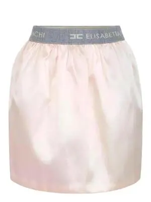 Elisabetta Franchi Silk Gazar Miniskirt - Pink