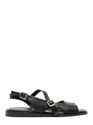 SERGIO MORETTI FIRENZE Buckle-fastening Slingback Sandals - Black