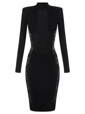 ELISABETTA FRANCHI Elisabetta Franchi Lace-Panelled Mesh-Insert Knit Dress