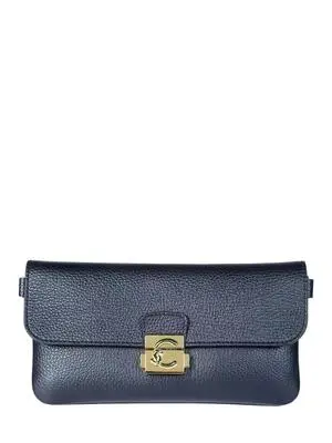 COCCINELLE C-me Lock Grained Leather Shoulder Bag - Black