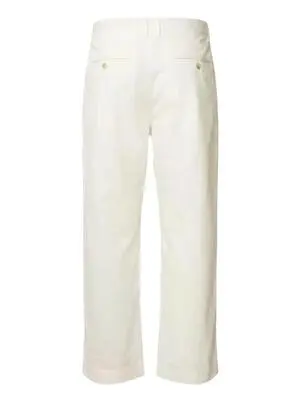 SELECTED Pleated Front Button And Zip Fly Trousers - White