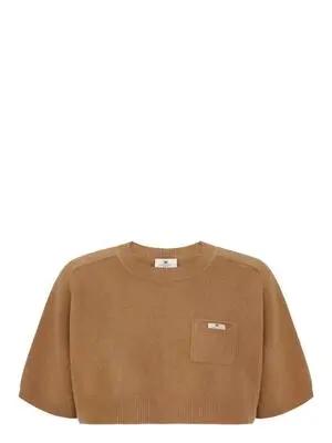 Elisabetta Franchi Elisabetta Franchi Wool And Cashmere Cropped Top Neutrals