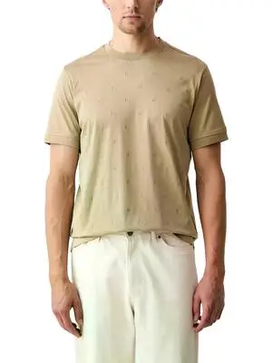 Karl Lagerfeld Monogram-embossed Logo-patch T-shirt - Neutrals