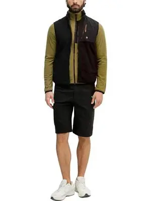 BENETTON Logo Patch Zip-up Vest - Black