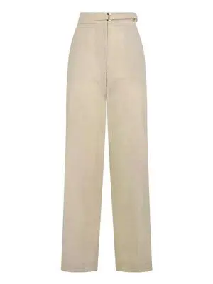 MOORER High-waisted Belted Trousers - Neutrals