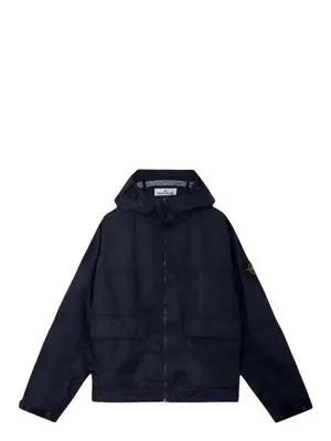 Stone Island Logo-patch Hooded Jacket - Blue